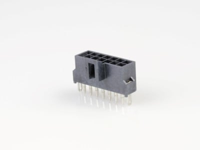 C-Grid III PCB Receptacle, 2.54mm Pitch, Single Row, Vertical, Shrouded, 8 Circuits, 0.76µm Gold (Au) Plating