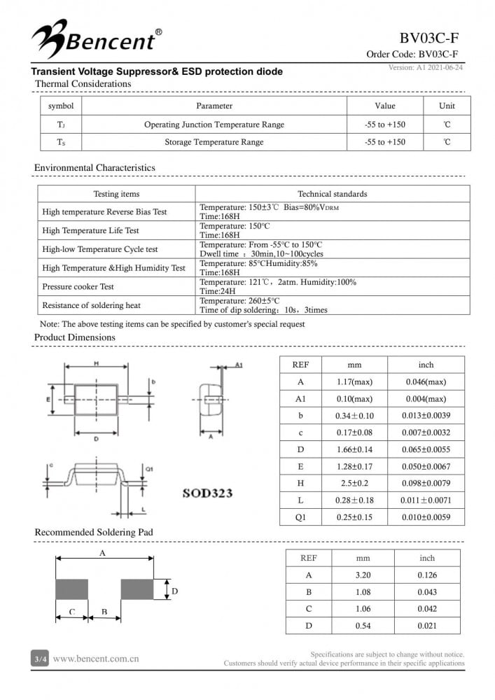 Bencent BV03C-F datasheet page 3