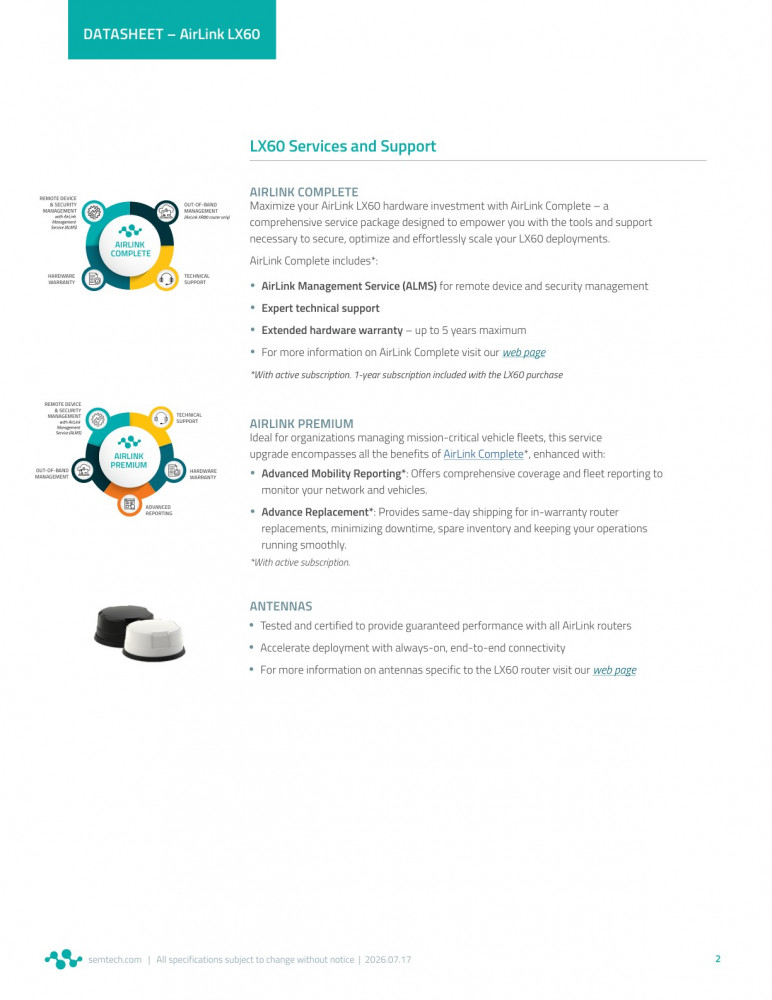 LX60 product document page 2