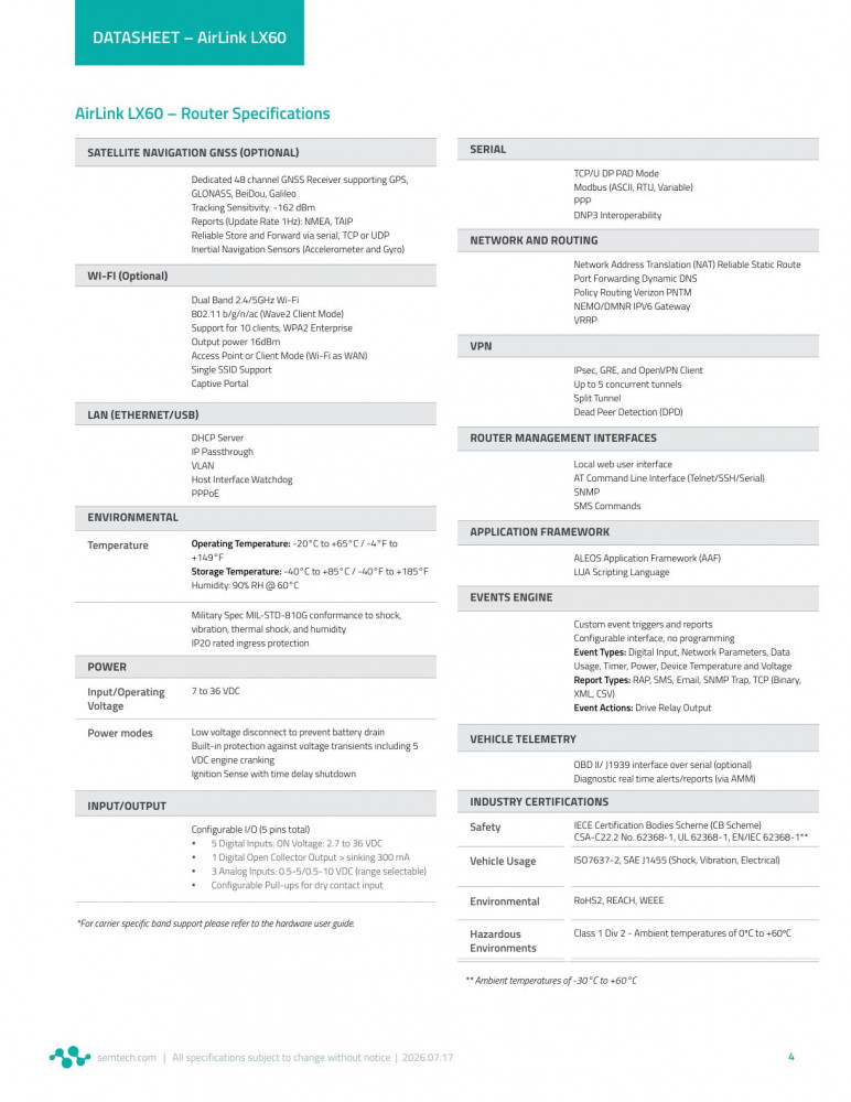 LX60 product document page 4