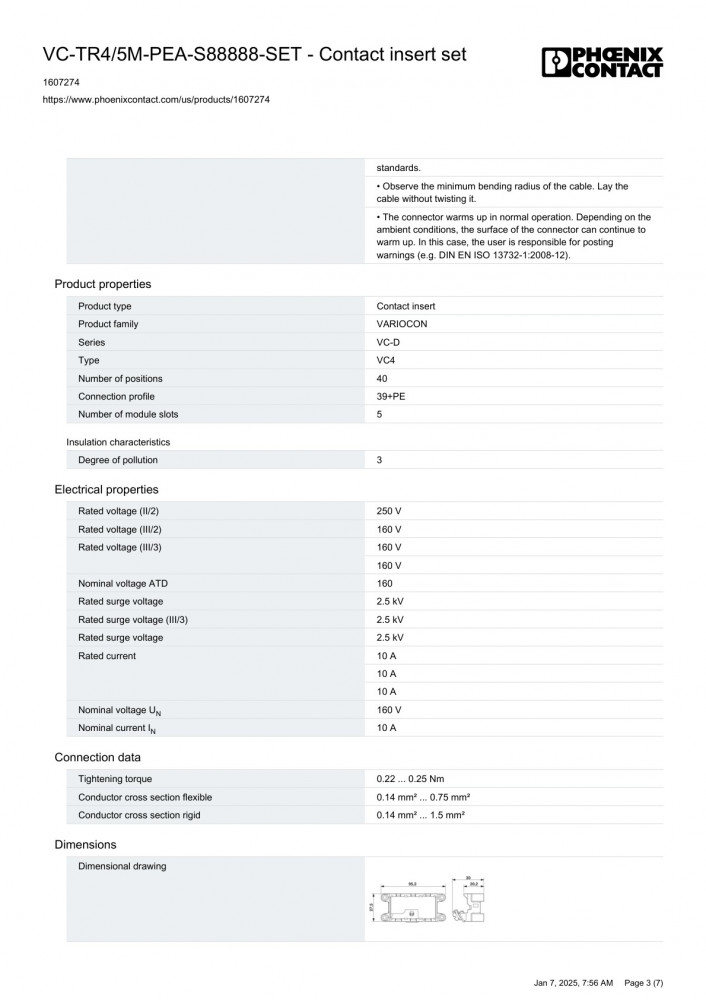 Phoenix Contact 1607274 technical document page 3