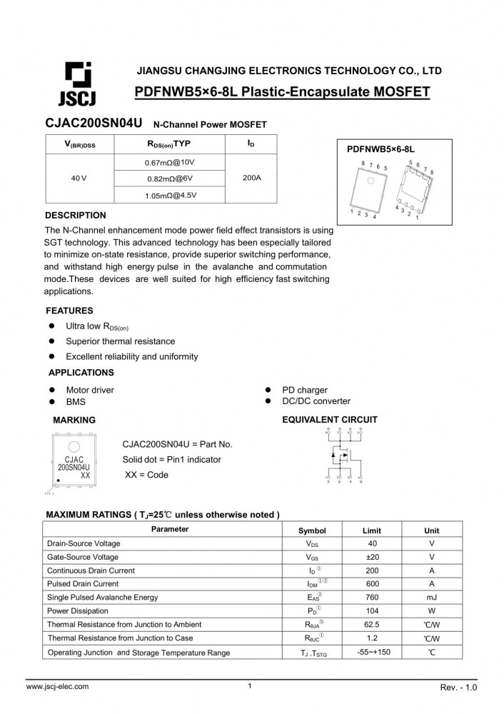 CJAC200SN04U datasheet page 1