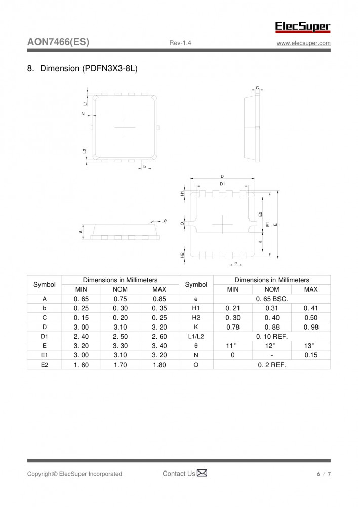 AON7466(ES) datasheet page 6
