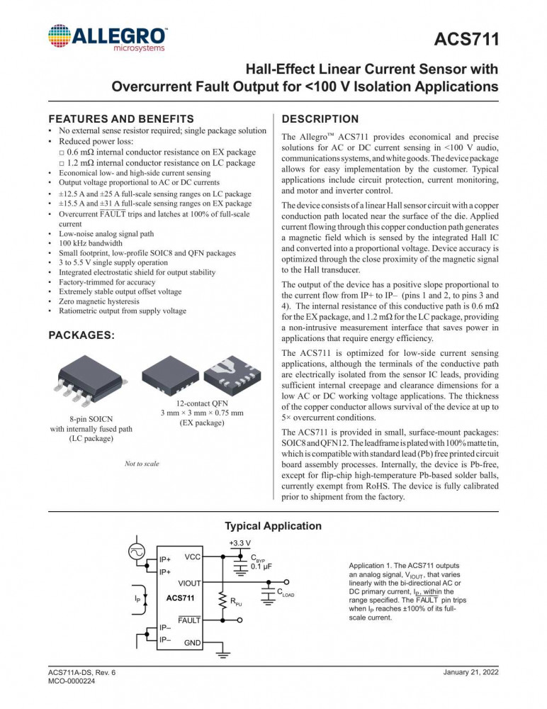 ACS711 datasheet page 1