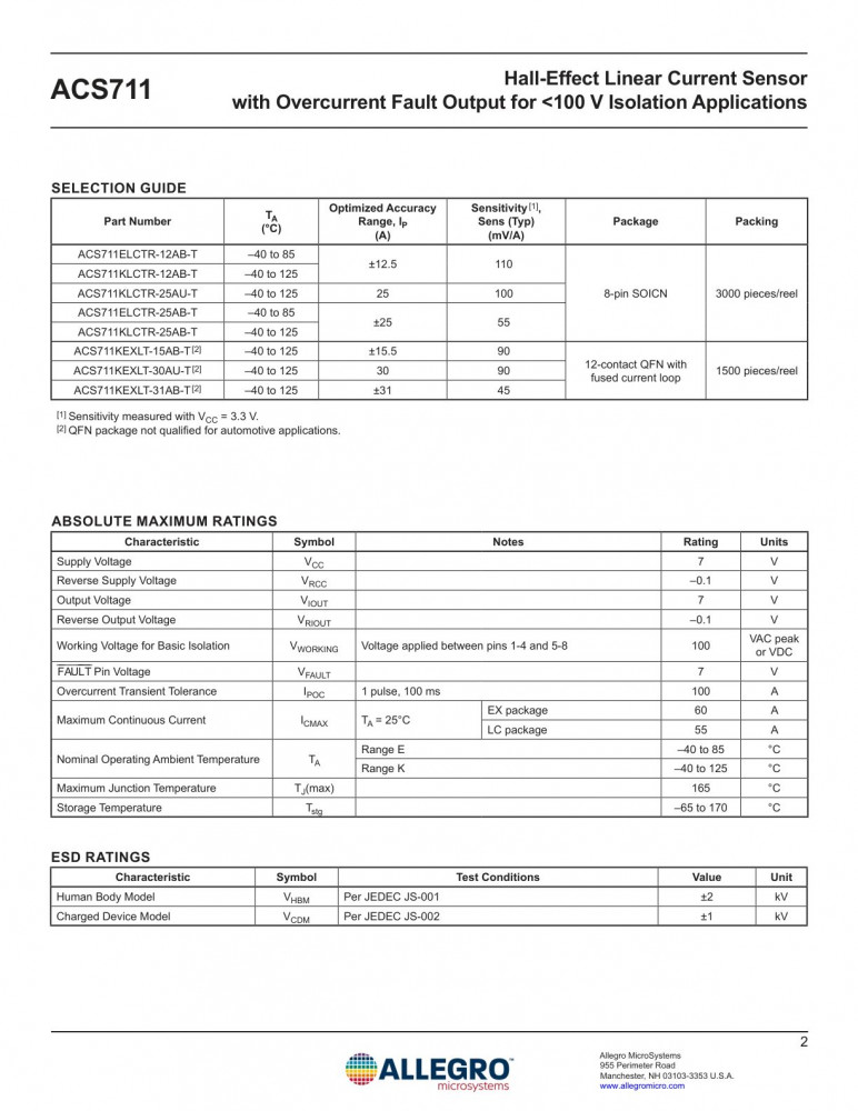 ACS711 datasheet page 2