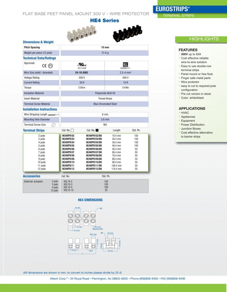 Altech HE series technical document page 2