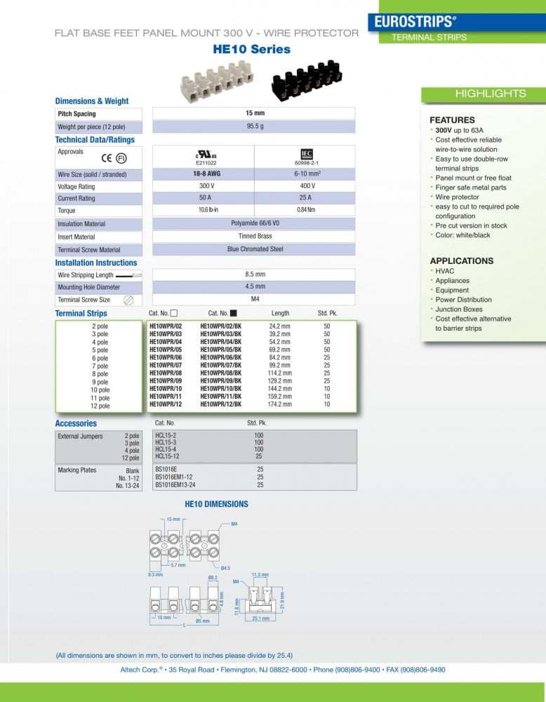 Altech HE series technical document page 4
