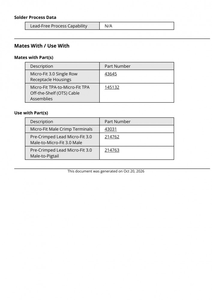 MOLEX 436400708 product document page 3