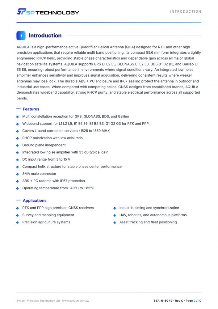 SZA-N-5G49 technical document page 2