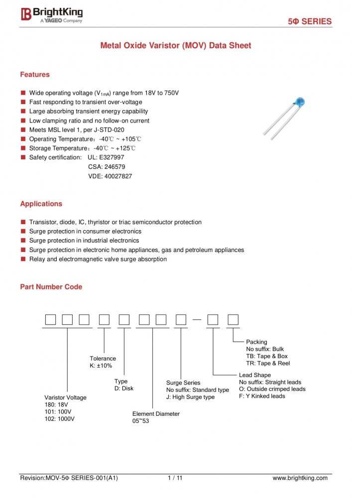 180KD05 datasheet page 1