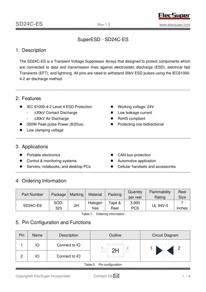 SD24C-ES datasheet page 1