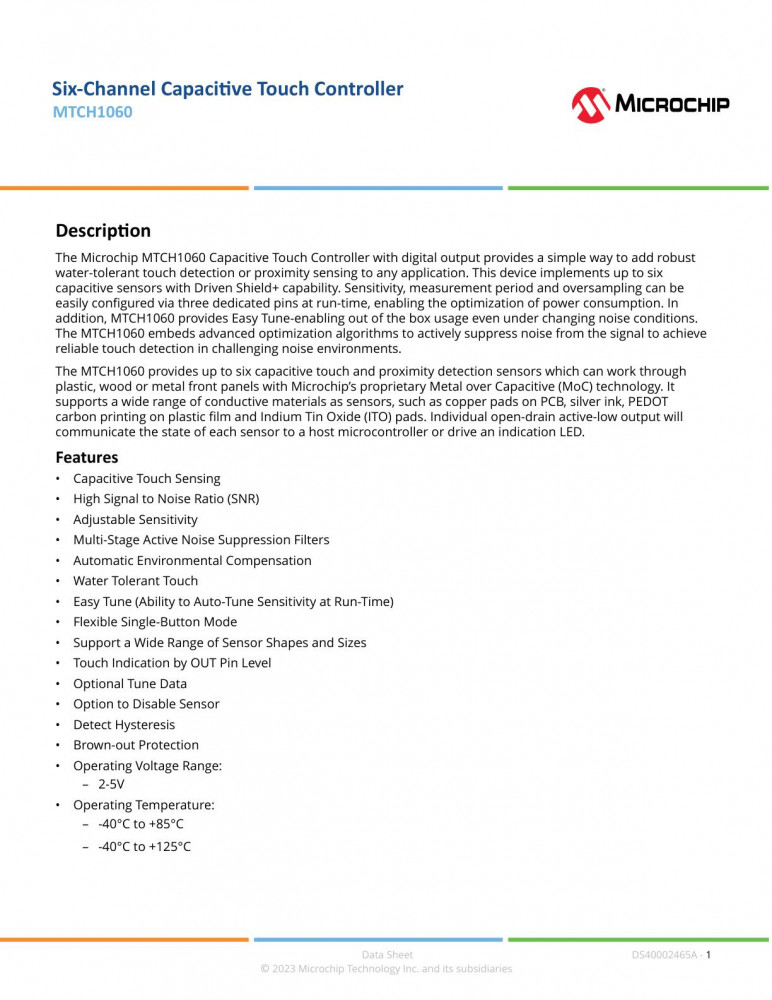 MTCH1060 technical document page 1