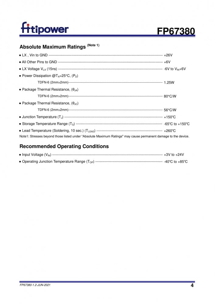 FP67380 datasheet page 4
