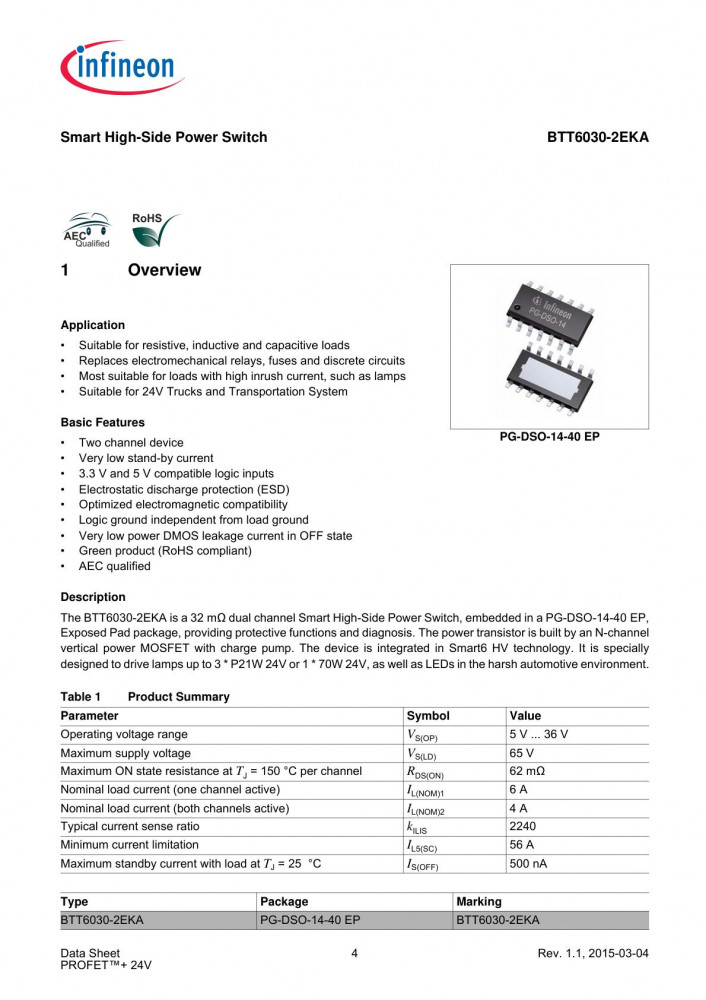 BTT6030-2EKA datasheet page 4