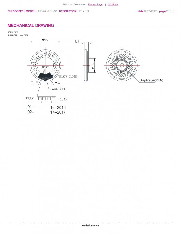 CMS-405-158N-67 datasheet page 2