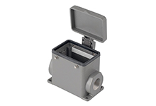 Heavy-Duty Standard (STD) Double Lever Surface Mount Housing, Die-cast Aluminum, with 4 Pegs, with Cover, with Gasket, Size 32A «66x40», M40x2 Thread, Grey for sale