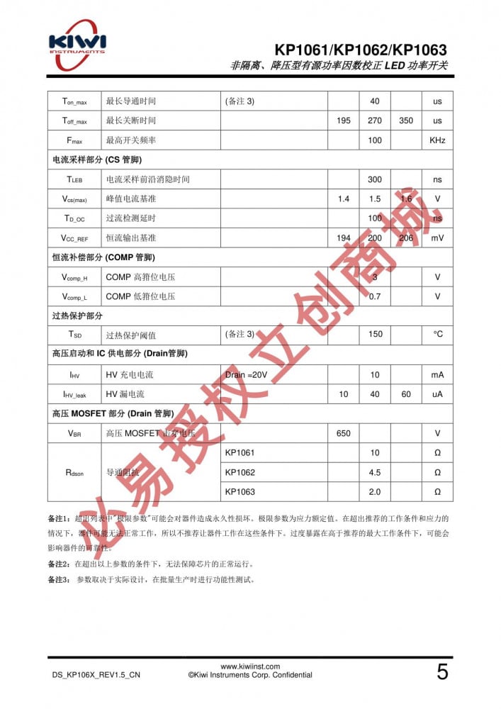 KP1061SPA datasheet page 5
