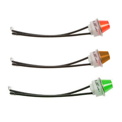 Neon Panel Mount Indicator Red .810″ Conical 250V Wire Leads for sale