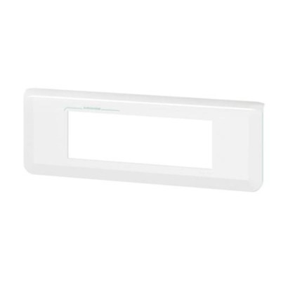 Mosaic - Plate 6 modules antimicrobial - Horizontal 6-module cover frame - White thermoplastic, halogen free, glossy antimicrobial for sale
