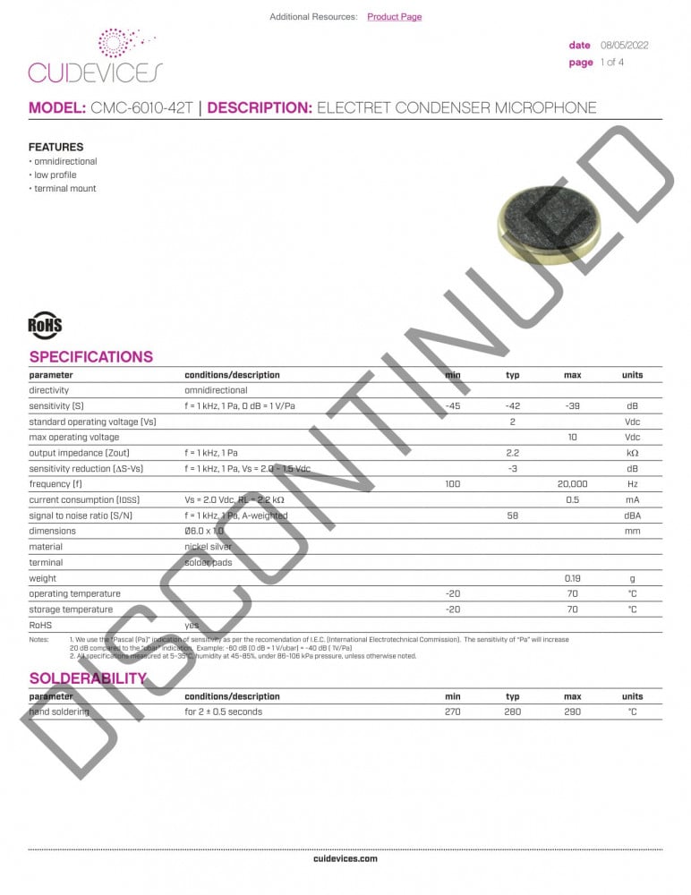 CMC-6010-42T datasheet page 1