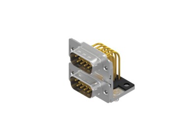 D-SUB Dual Port • Dual port 9-pos. / 9-pos. • Dual port plug upper / Plug bottom • Solder pin angled .625