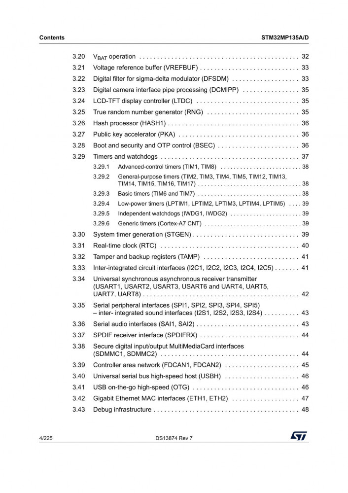 STM32MP135D document preview page 4