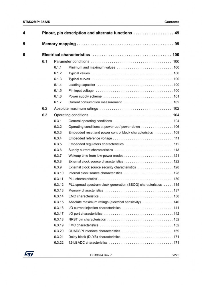 STM32MP135D document preview page 5