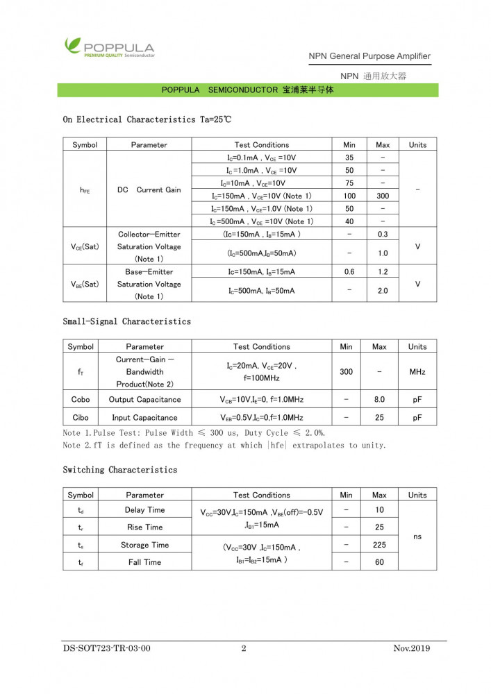 MMBT2222AM datasheet page 2