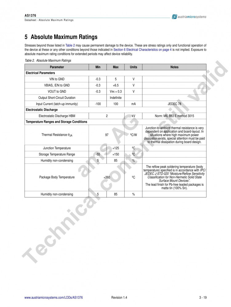 AS1376 datasheet page 4