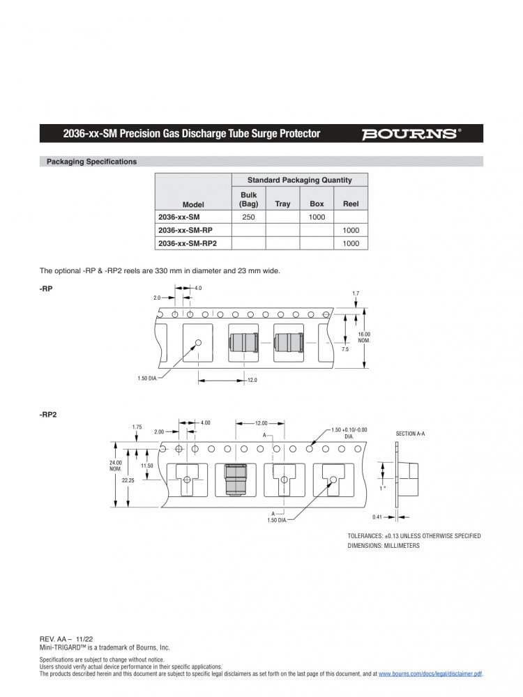 BOURNS 2036-09-SMLF technical document page 4