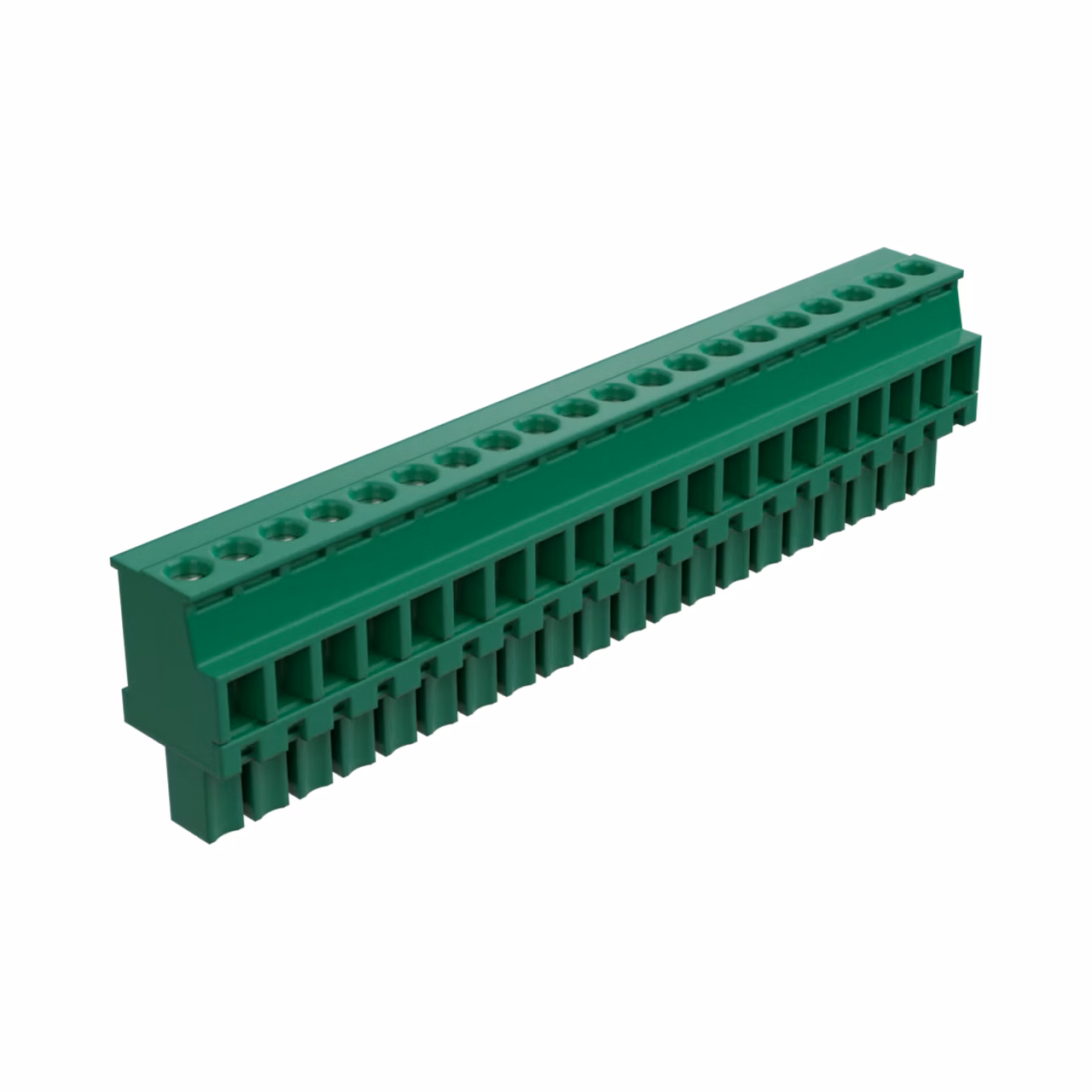 3.81mm Pitch Eurostyle Vertical Plug, with Standard Imprinting, Rear Wire Entry, Green Housing, 20 Circuits for sale