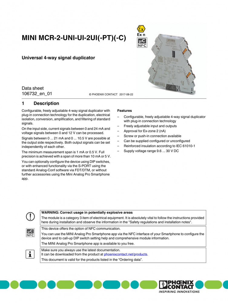 Product documentation page 1