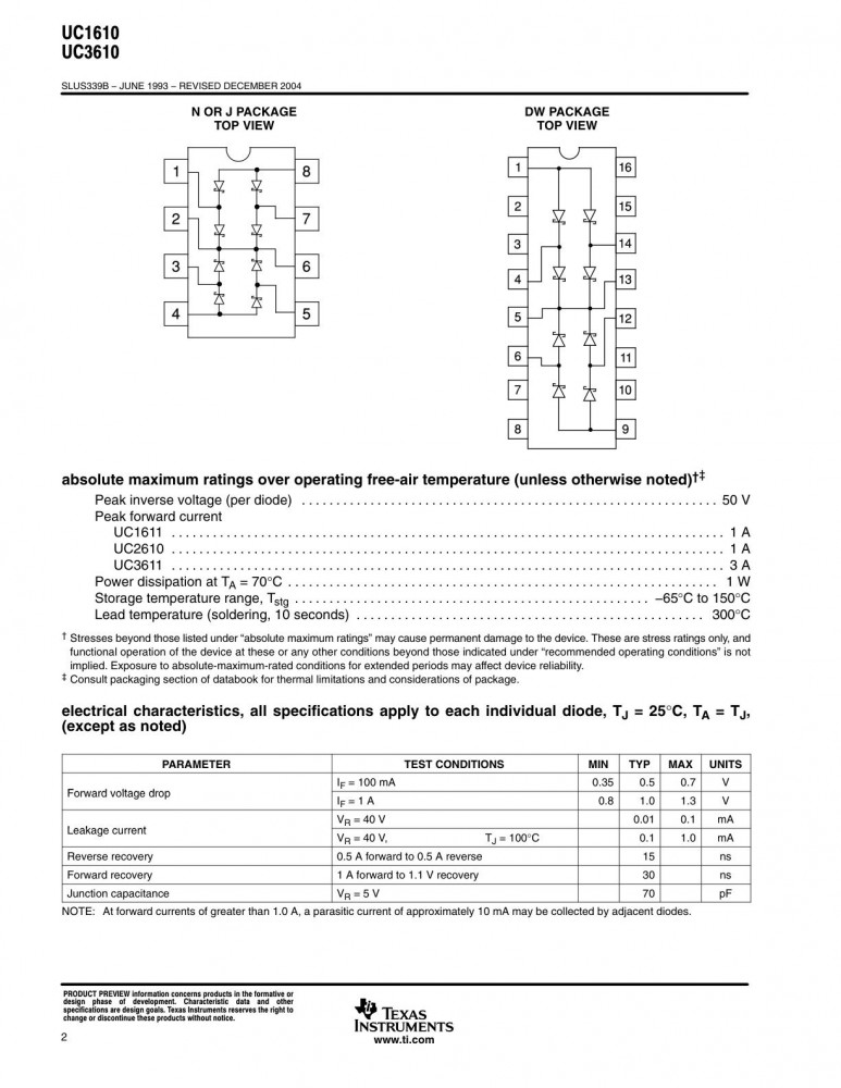 UC3610N technical document page 2