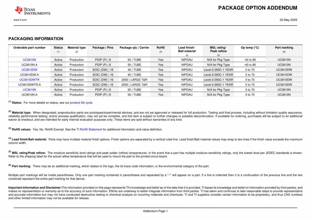 UC3610N technical document page 4