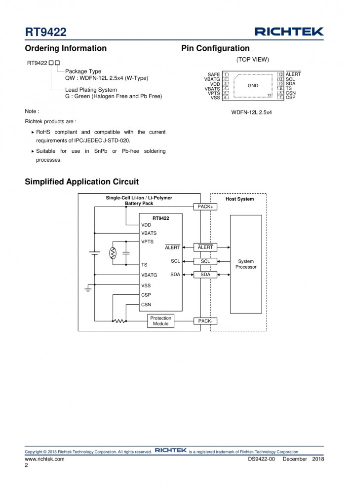 RT9422 technical document page 2