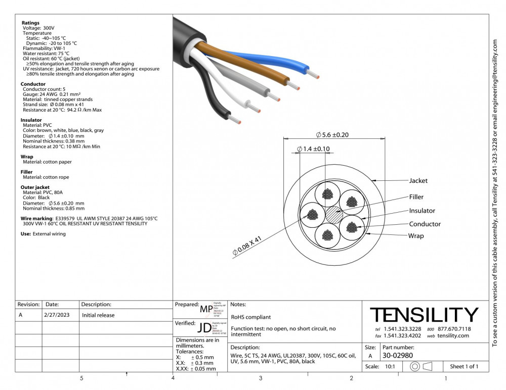 Tensility 30-02980 product drawing preview