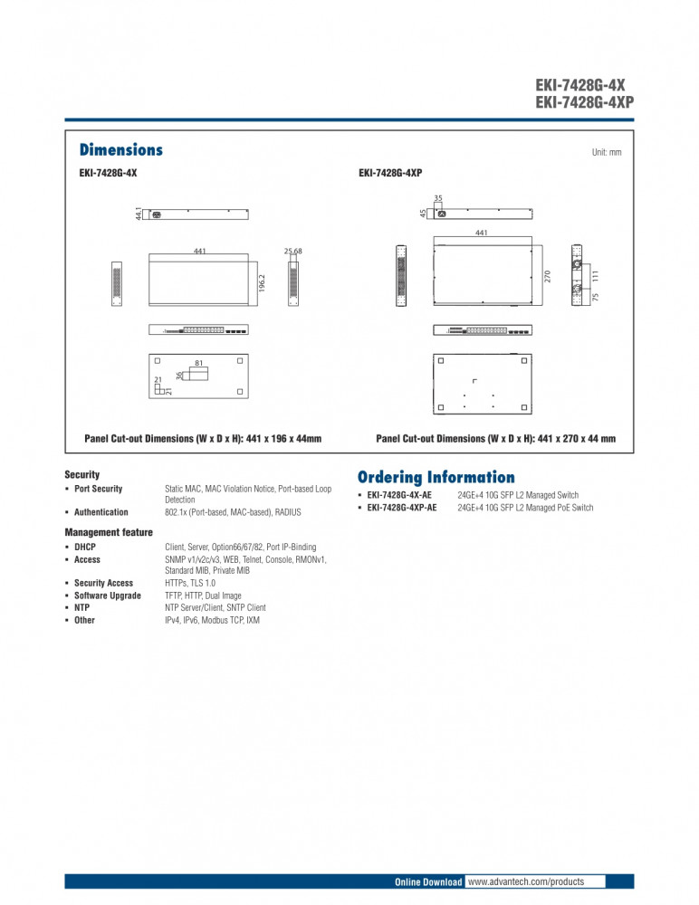EKI-7428G-4X product document, page 2