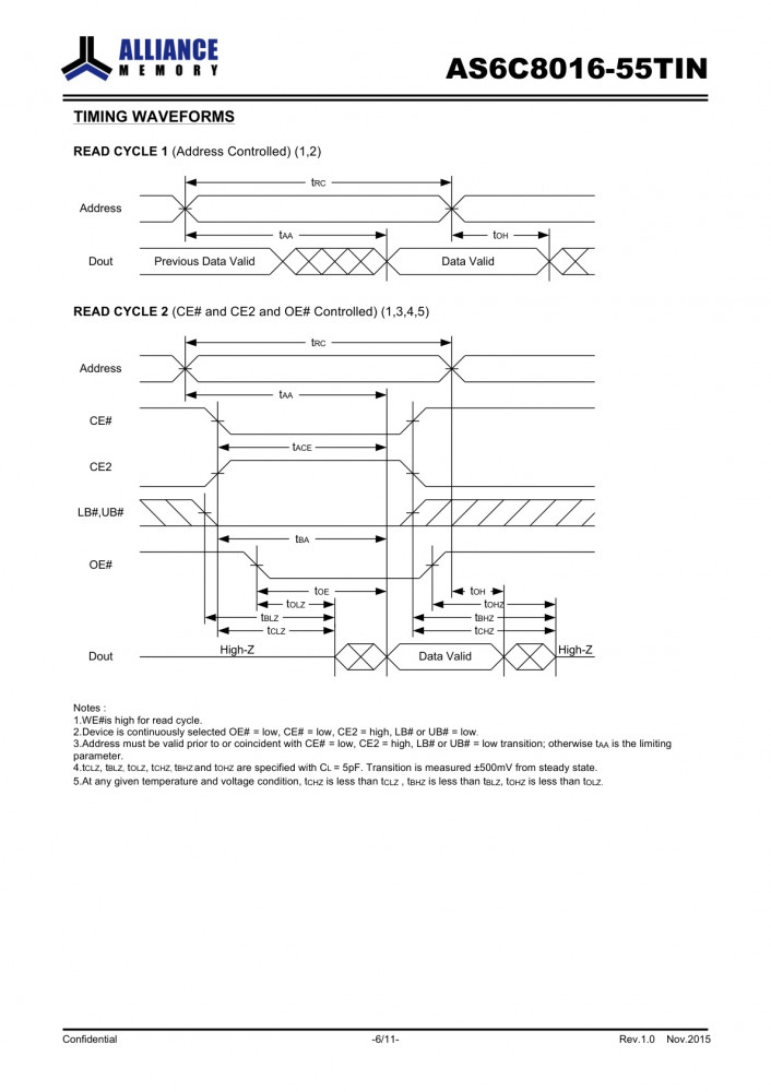AS6C8016 datasheet page 6