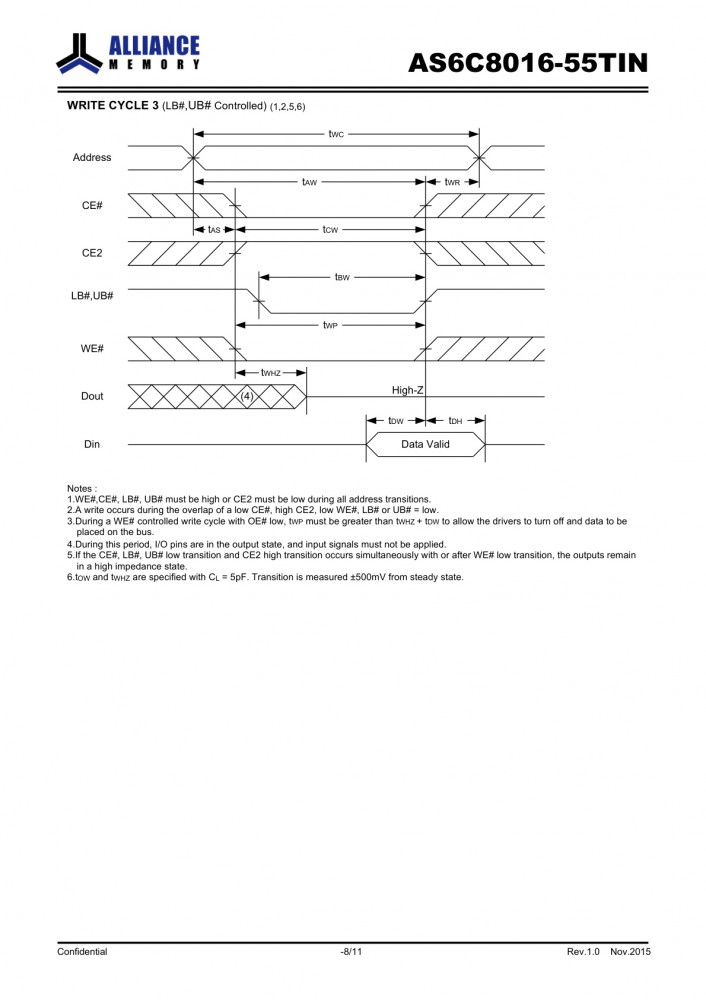 AS6C8016 datasheet page 8