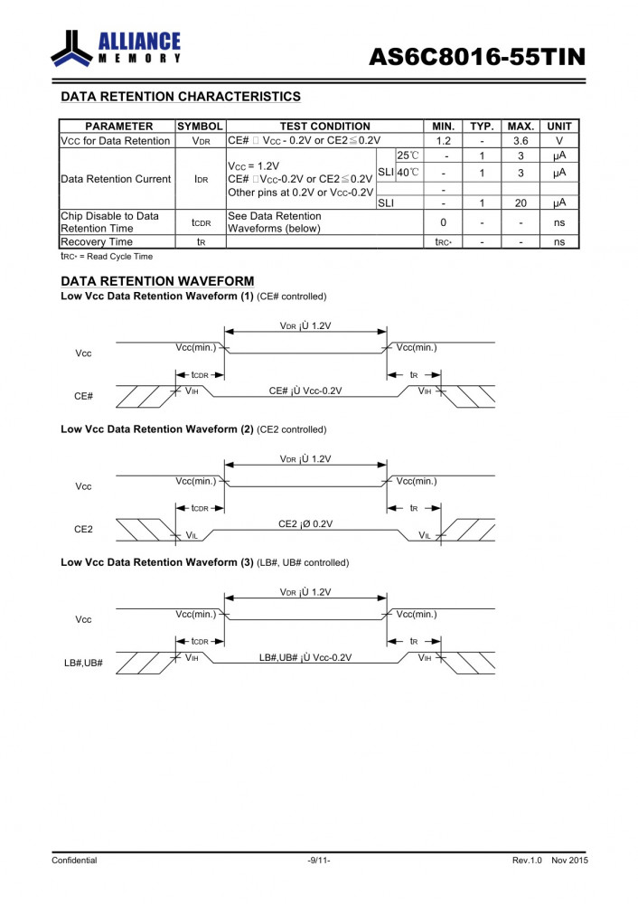 AS6C8016 datasheet page 9