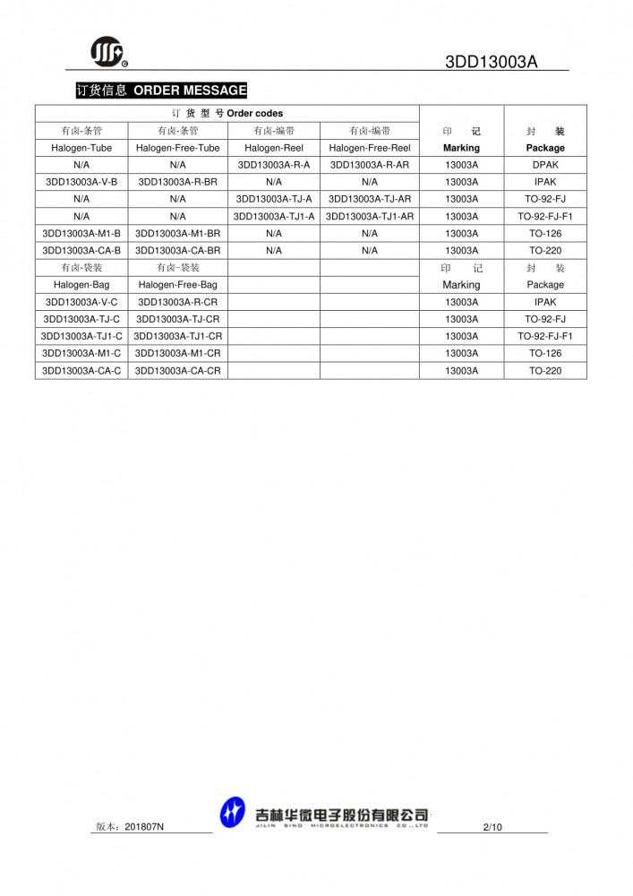 3DD13003A-126 datasheet page 2