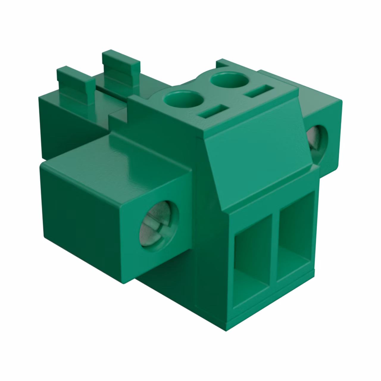 3.50mm Pitch Eurostyle Horizontal Plug, with Retention Screws, Green Housing, 2 Circuits for sale