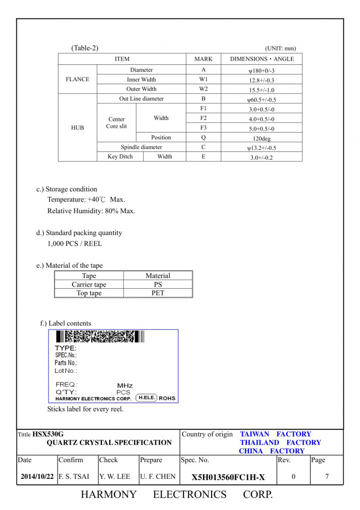 X5H013560FC1H-X specification page 7