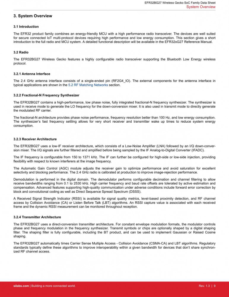 EFR32BG27 datasheet page 9