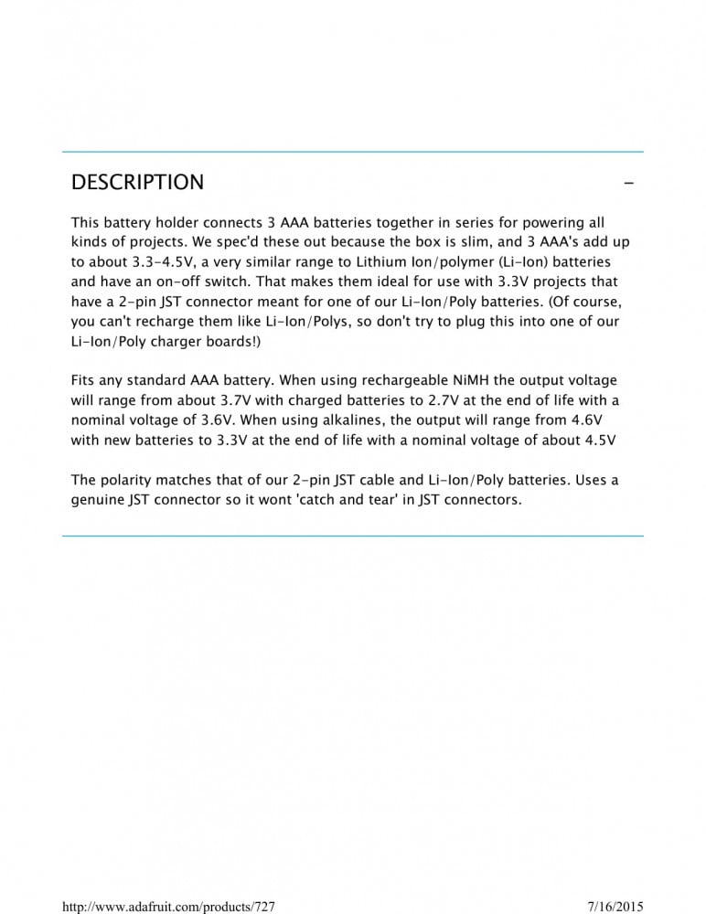 Adafruit 727 technical document page 2