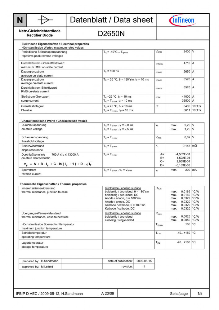 D2650N datasheet page 1