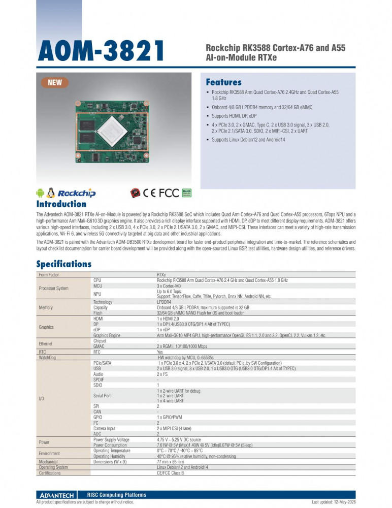 AOM-3821 technical document, page 1