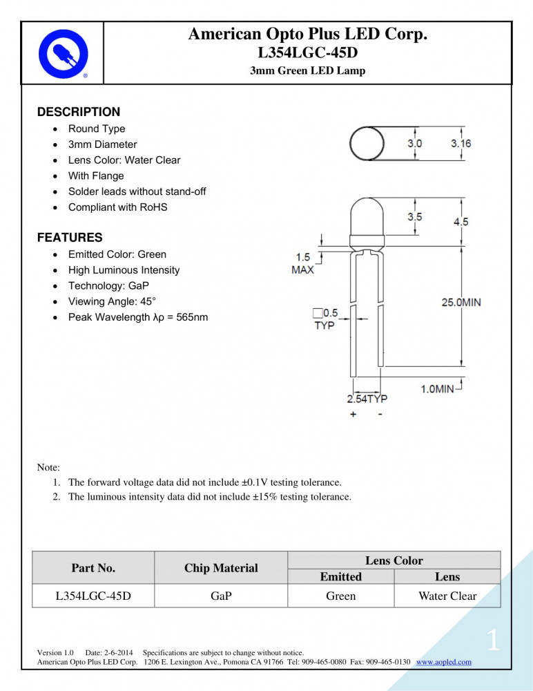 L354LGC-45D datasheet page 1