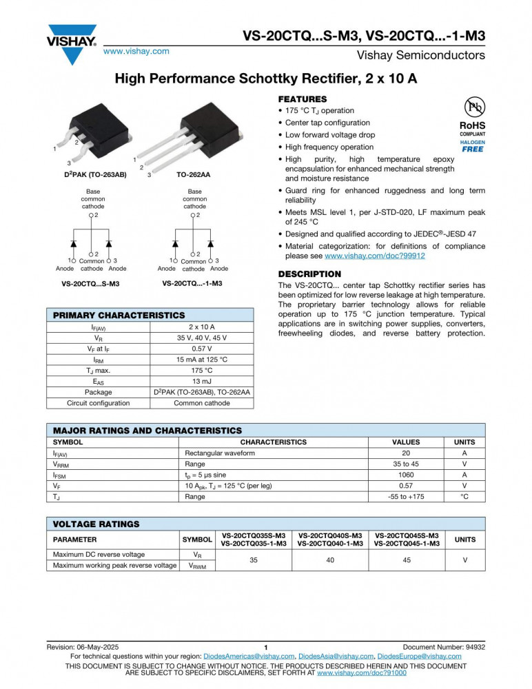 VS-20CTQ datasheet page 1
