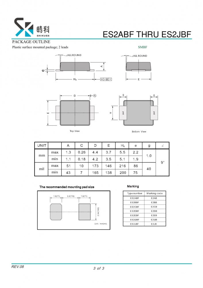 ES2DBF datasheet page 3